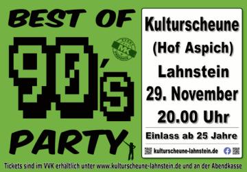 Party - 90er Party "BEST OF" - Kulturscheune Lahnstein (Hof Aspich) in ...