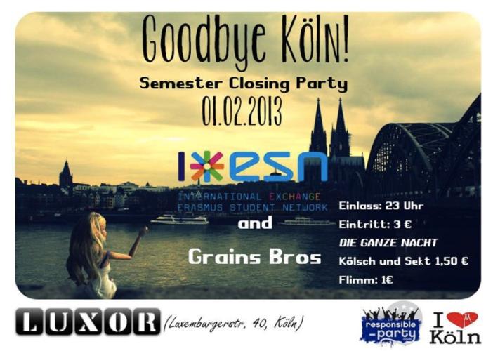 Bilder - GOODBYE KÖLN! - Semester Closing Party meets Responsible Party ...
