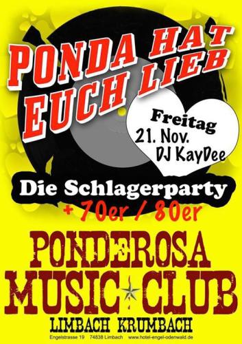 Party - PONDA hat euch lieb - die Schlagerparty - Ponderosa - 21.11.2014