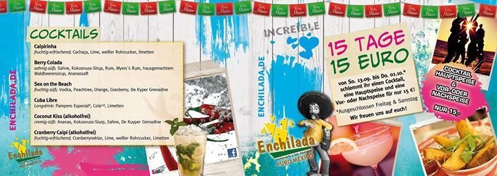 Party - 15 tage 15 Euro - Enchilada - 13.09.2015