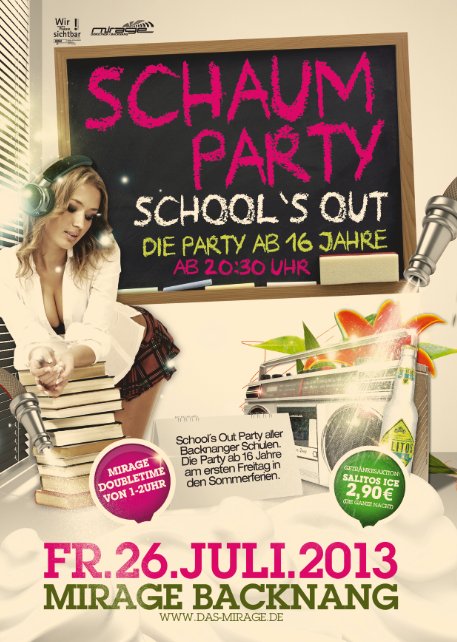 Party - MEGA Schaumparty ab 16 JAHRE - Mirage - 26.07.2013
