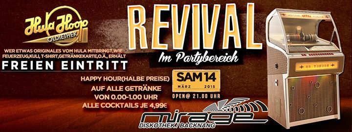 Party - "Hula Hoop" Revival Party im Partybereich - Mirage in Backnang ...
