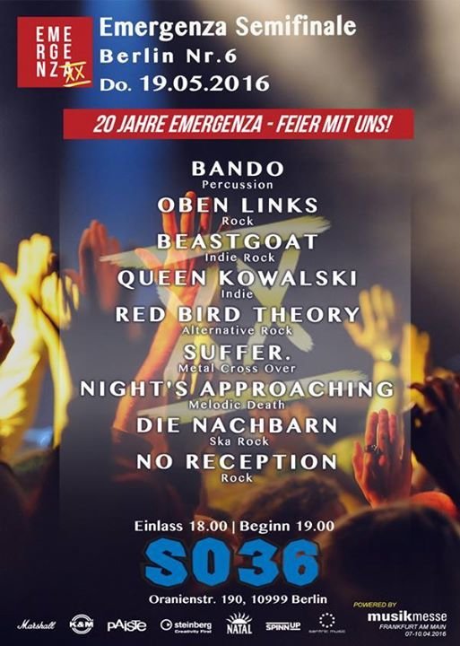 Party - Emergenza Semifinale - SO36 in Berlin - 19.05.2016