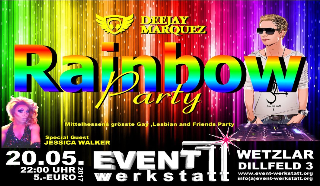 Party - Rainbow Party mit DJ Marquez und Jessica Walker - Eventwerksatt ...