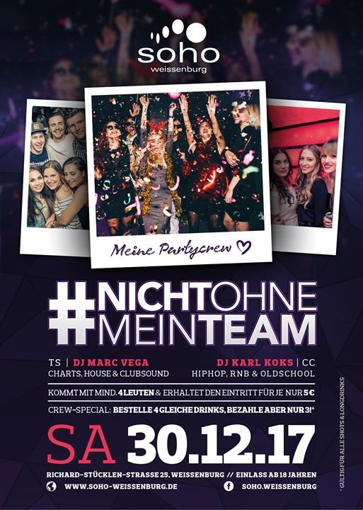 Party - Nicht ohne mein Team - SOHO Club - 30.12.2017