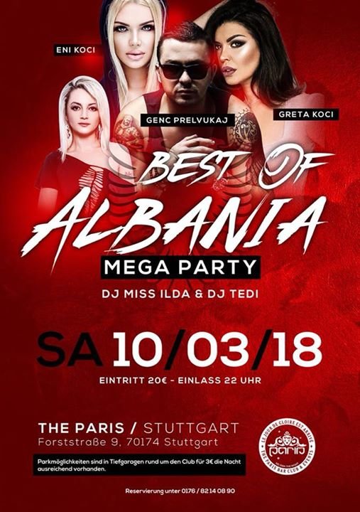 Party - BEST of ALBANIA MEGA PARTY - The Paris in Stuttgart - 10.03.2018