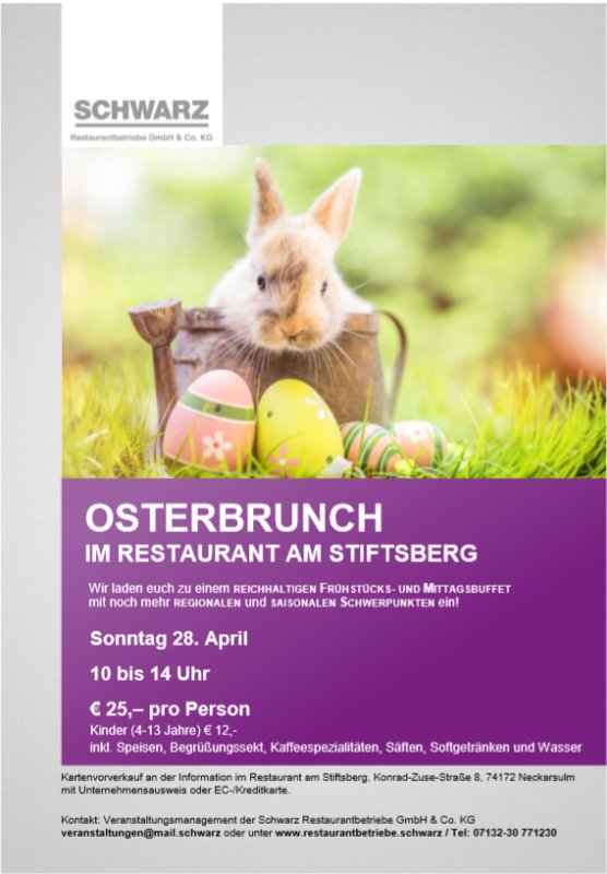 Sonstiges - Osterbrunch im Restaurant am Stiftsberg - Restaurant am ...