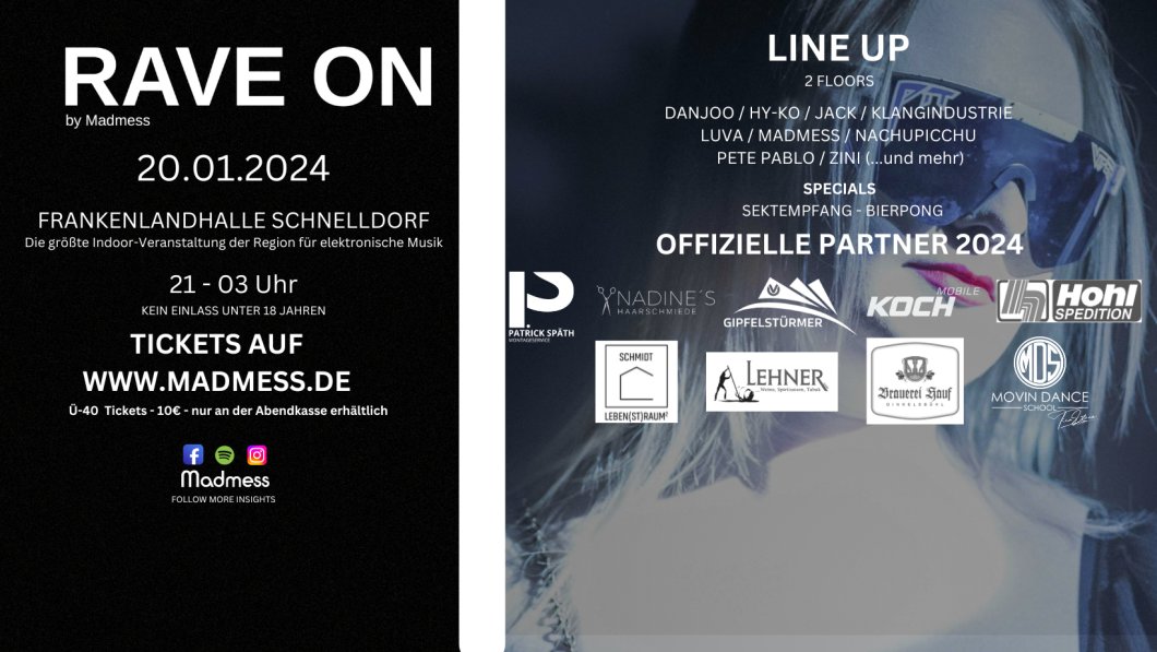 Party - RAVE ON 2024 - Frankenlandhalle in Schnelldorf - 20.01.2024