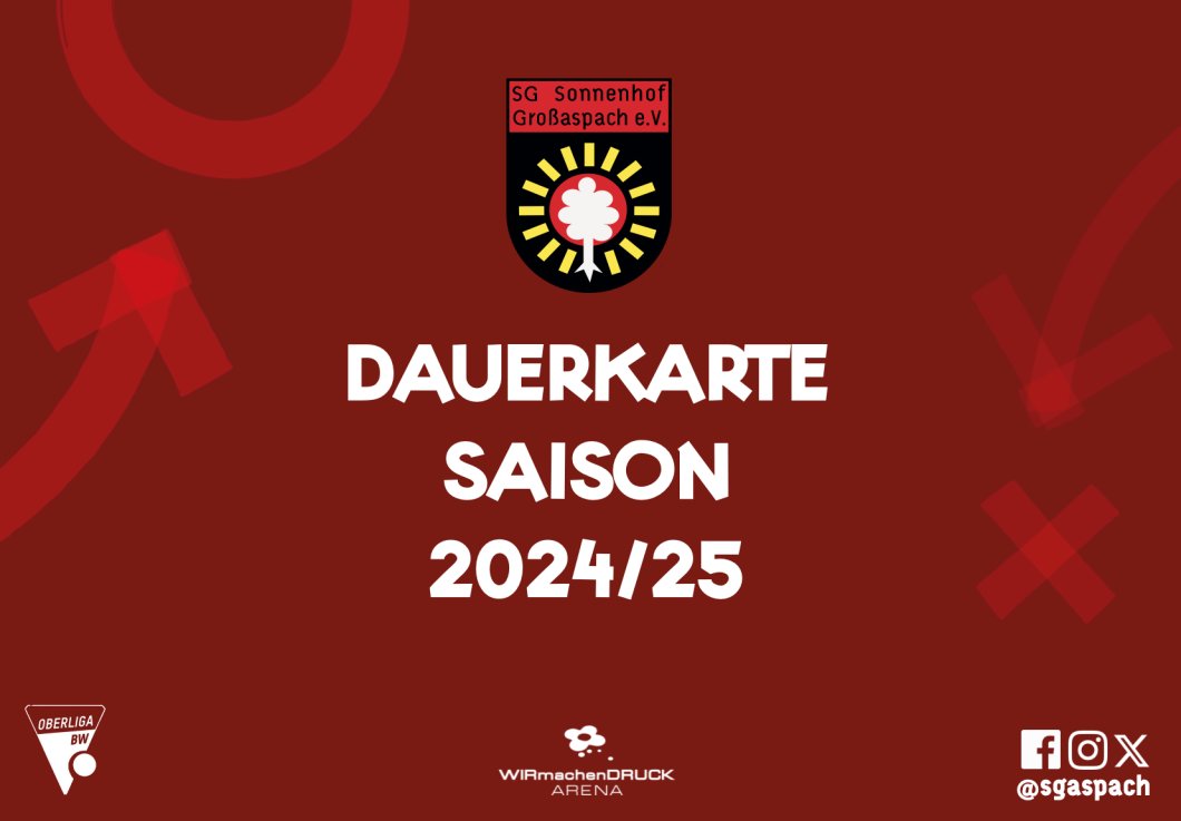 Tickets für Dauerkarte Saison 2024/2025 - SG Sonnenhof Großaspach e.V. vom 02.08.2024 bis 14.05. ...