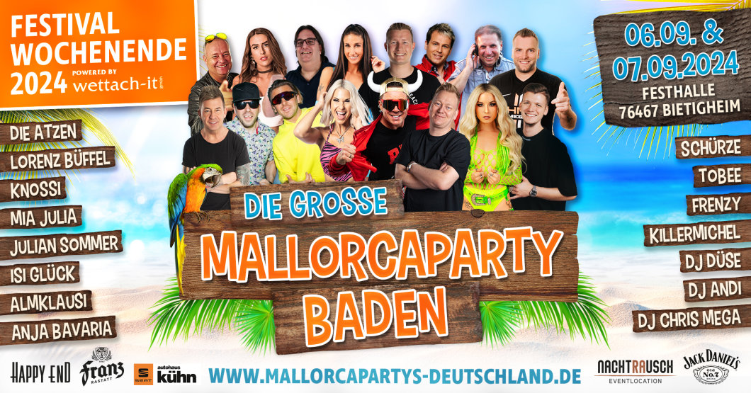 Party - Mallorcaparty Baden Festival 2024 - Festhalle Bietigheim in ...