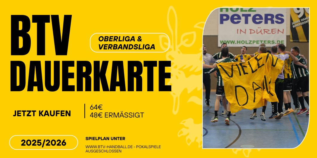 Sport - BTV Dauerkarte Saison 25/26 - Festhalle Birkesdorf in Düren ...