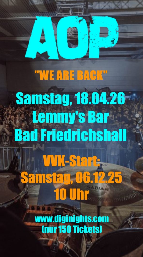 Concerto - AOP - We are back 2026 - Lemmy´s in Bad Friedrichshall - 18. ...